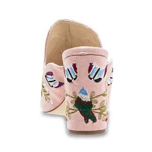 Shoes | Clog Heels Pink Embroidered | Poshmark